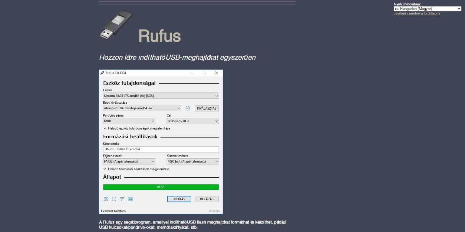 Rufus Linux bootolható USB létrehozása - Linux infók